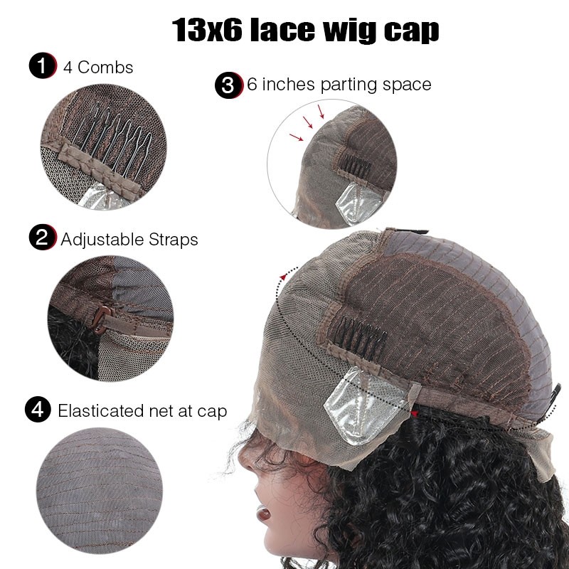13x6 Lace Part Lace Front Human Hair Wigs 130% Density Straight with ...