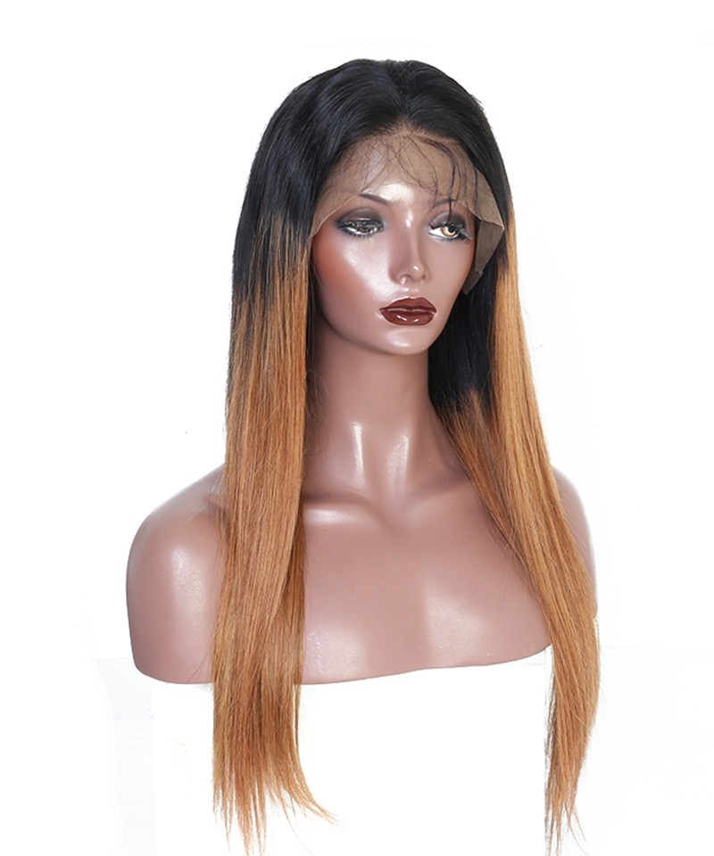 Rihanna Hair Style #1B/30 Ombre Straight Lace Wig - Msbuy.com