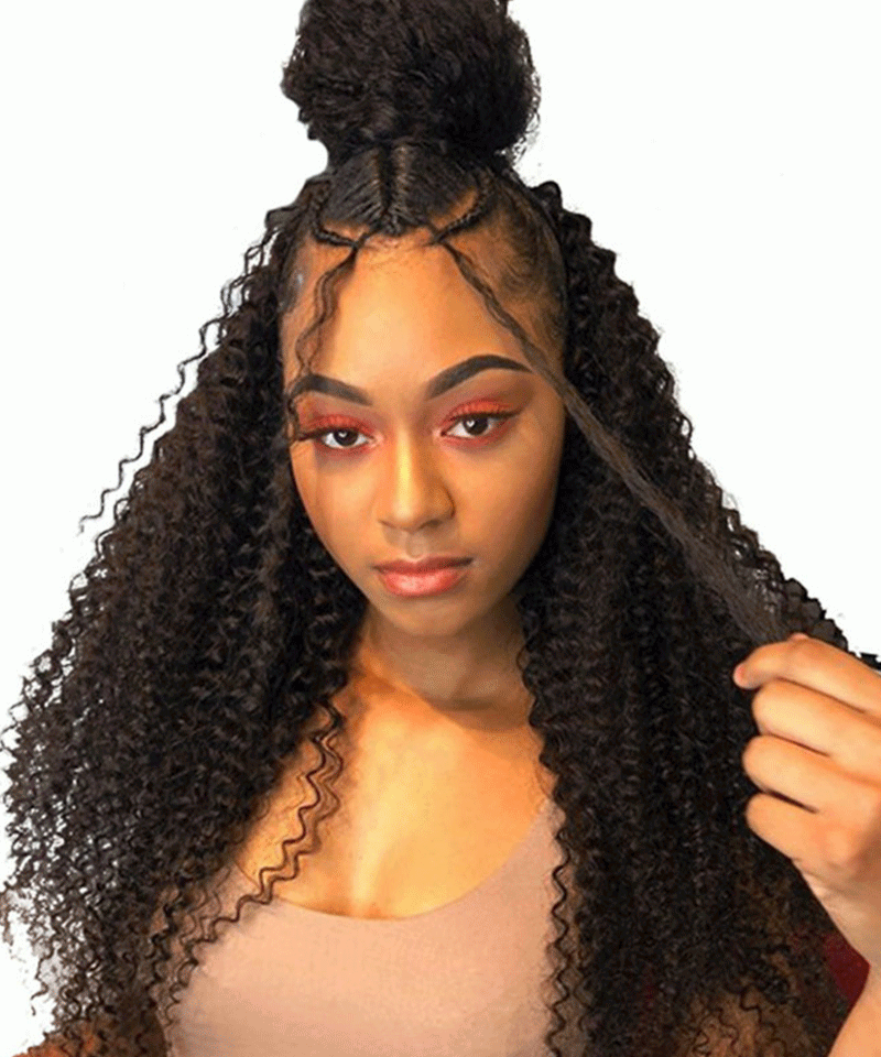 Brazilian Hair Kinky Curly Full Lace Human Hair Wigs For Black Women