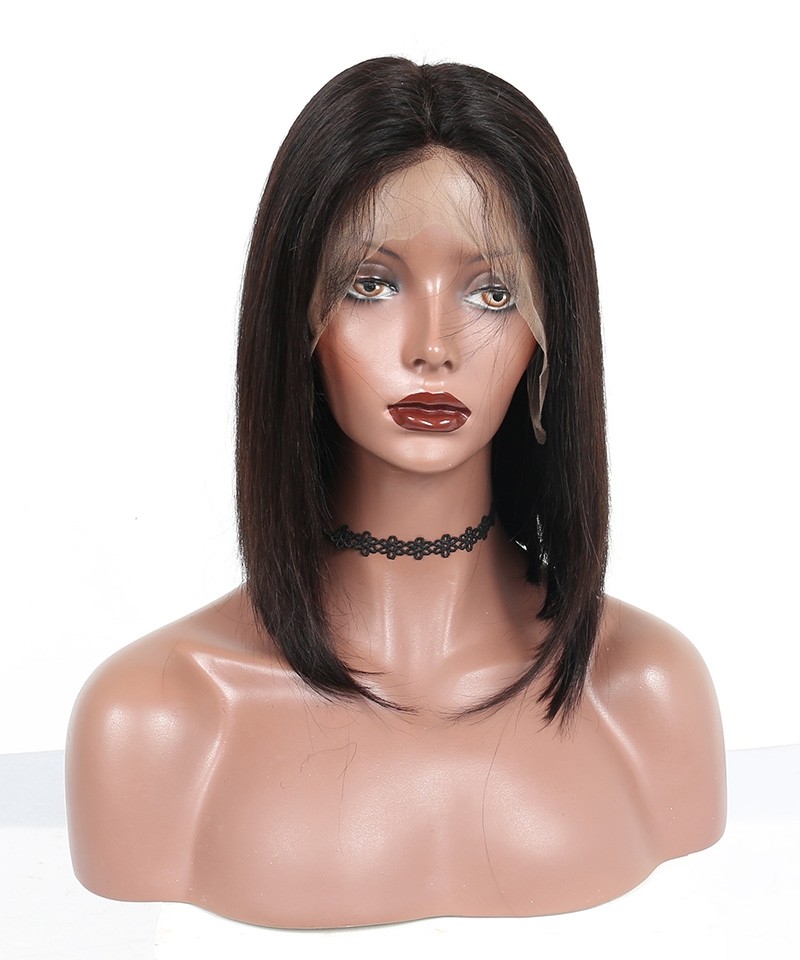Short Straight Bob Style 360 Lace Frontal Wigs 150% Density - Msbuy.com